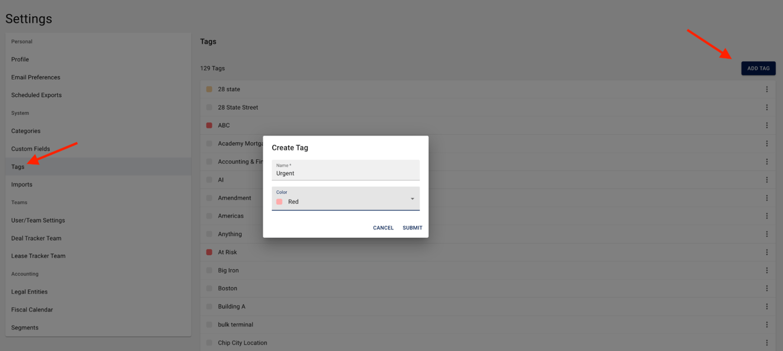 Creating and Filtering Tags